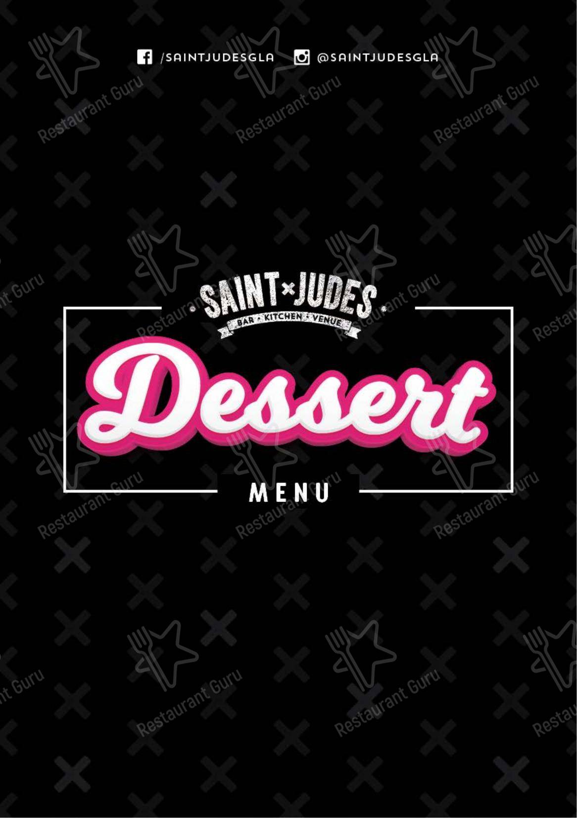 Menu at Saint Judes Glasgow pub & bar, Glasgow