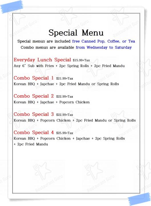 Menu at Diner 81 (Korean, Japanese & Western Foods) restaurant, Saint ...