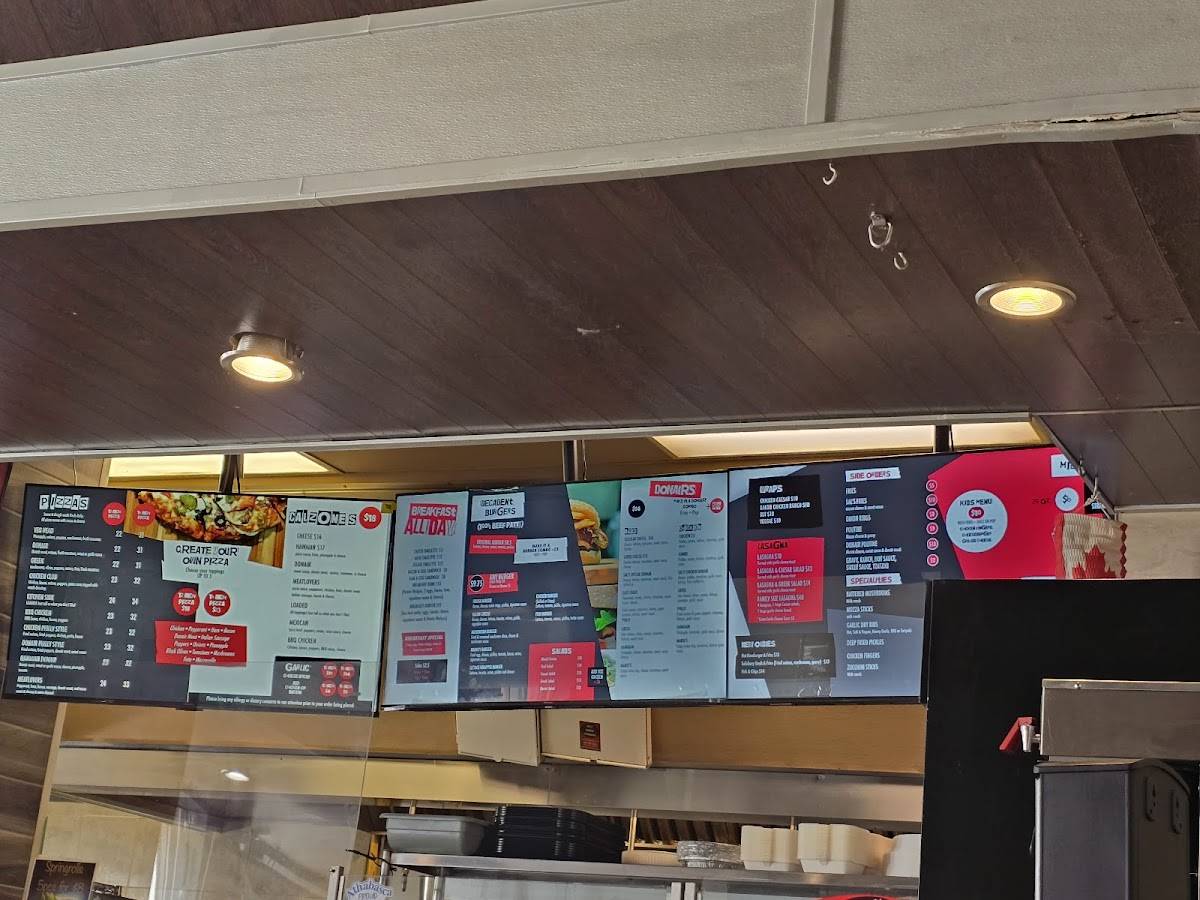 Menu at Sal's Famous Athabasca pizzeria, Athabasca