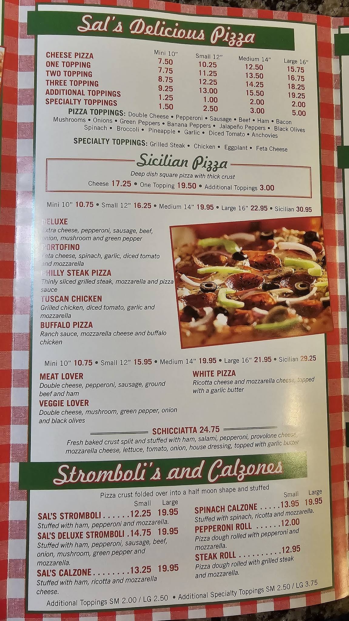 Menu at Sal's Italian Restaurant-Grill, Fork Union