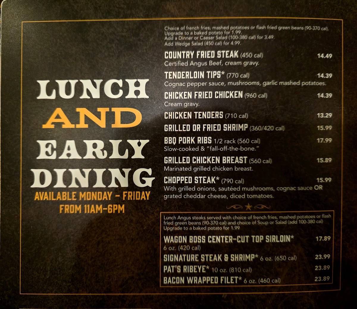 Menu at Saltgrass Steak House steakhouse, Waco