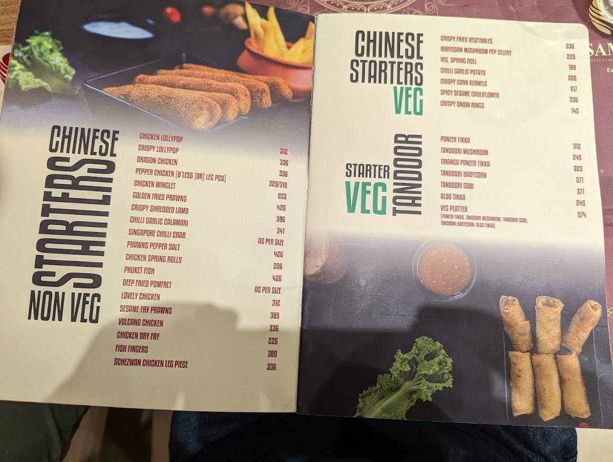 Menu at Samco Anna Nagar, Chennai