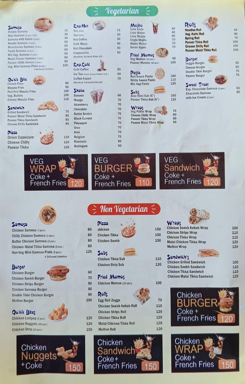 Menu at Samosa Express, New Chandigarh