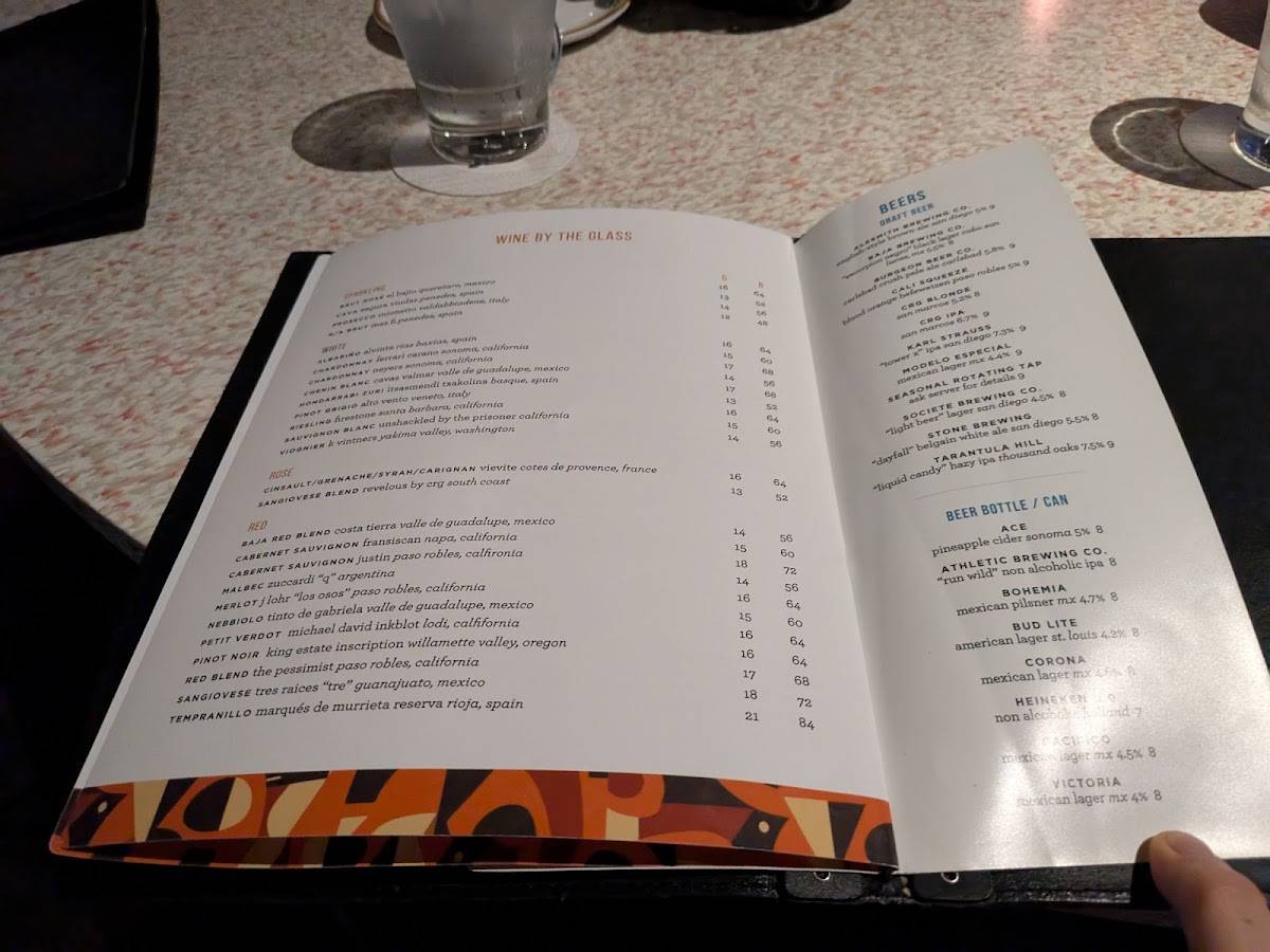 Menu at Coasterra restaurant, San Diego, 880 Harbor Island Dr