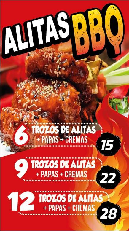 Carta del restaurante La sazón del Pichón, San Juan del Miraflores