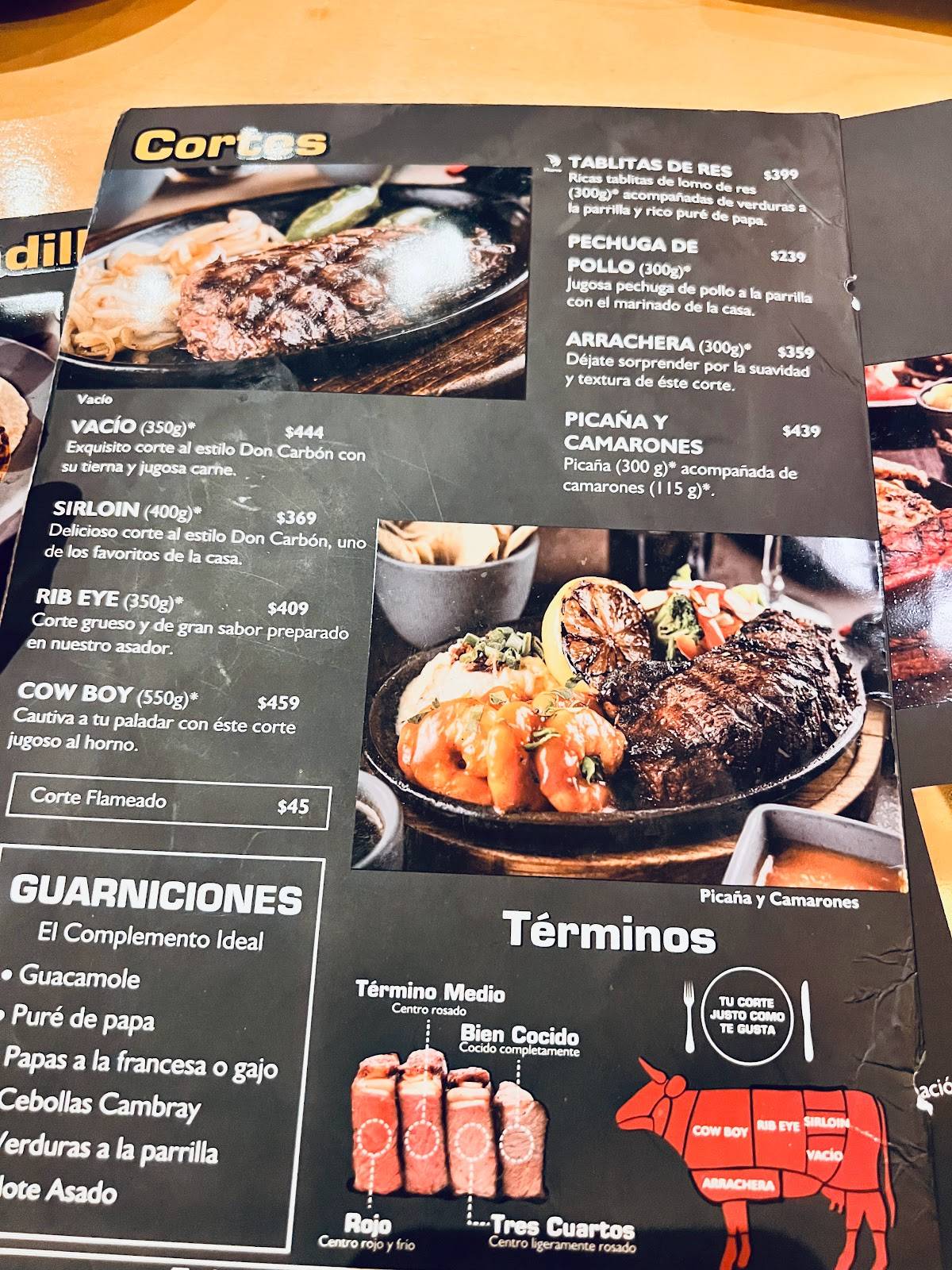 Carta del restaurante Don Carbon Monterrey (Paseo La Fe), San Nicolás ...