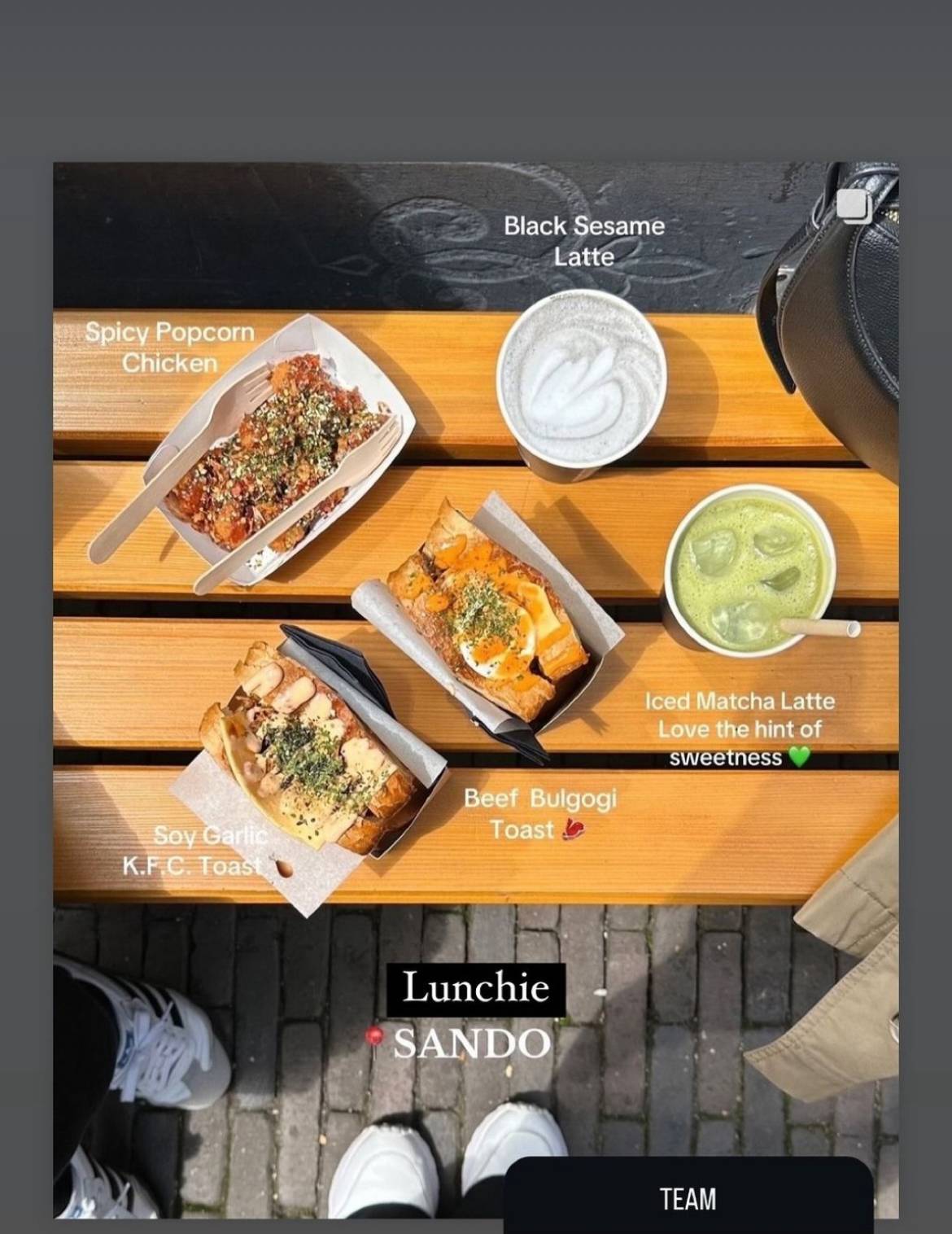 Menu bij Sando Cafe, Utrecht