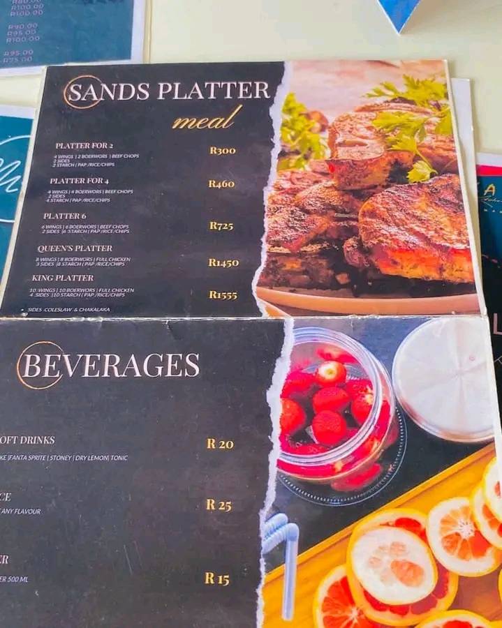 Menu at Sands kitchen&chill restaurant, Thohoyandou