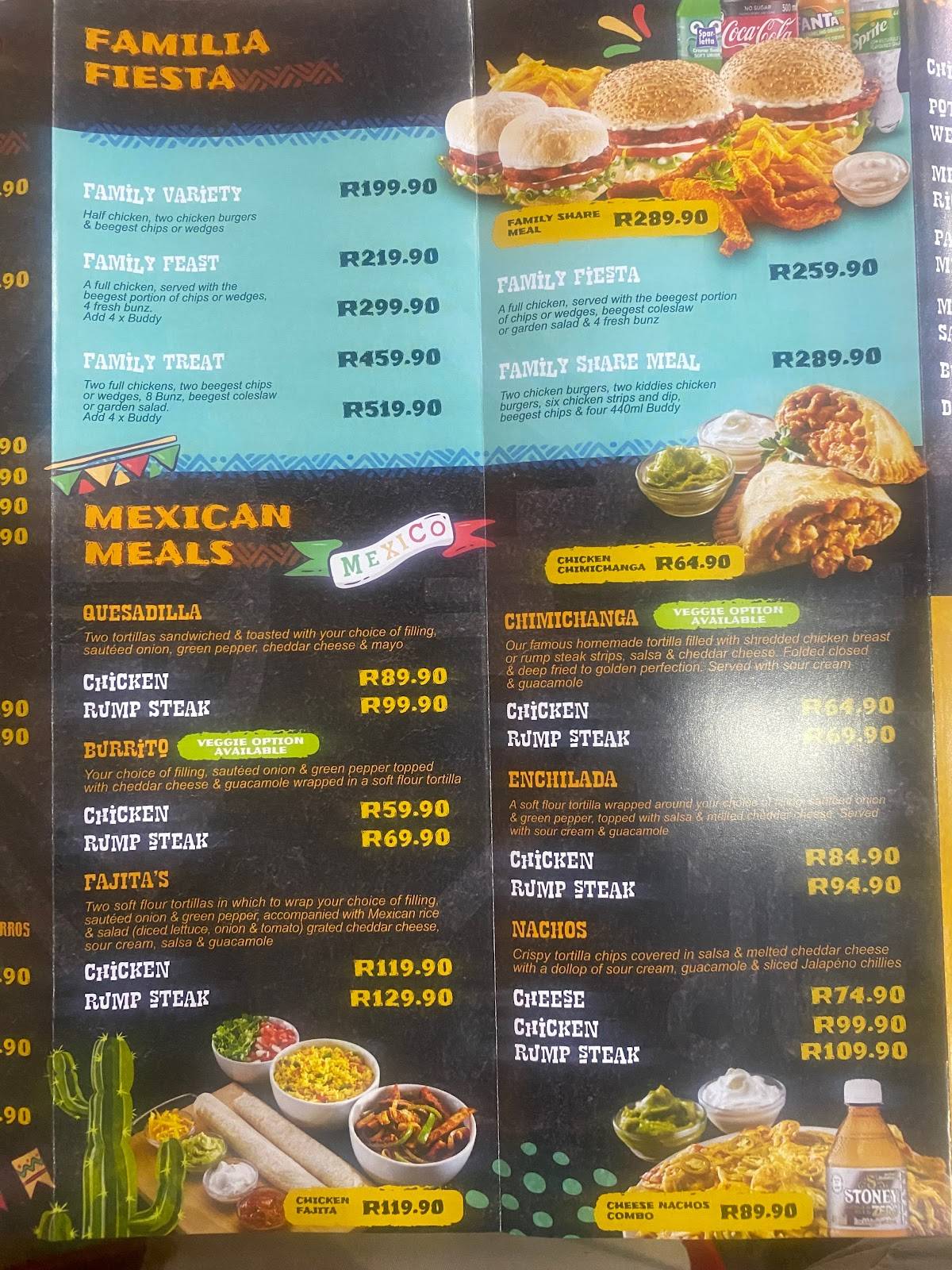 Menu at Mochachos Rivonia restaurant, Sandton