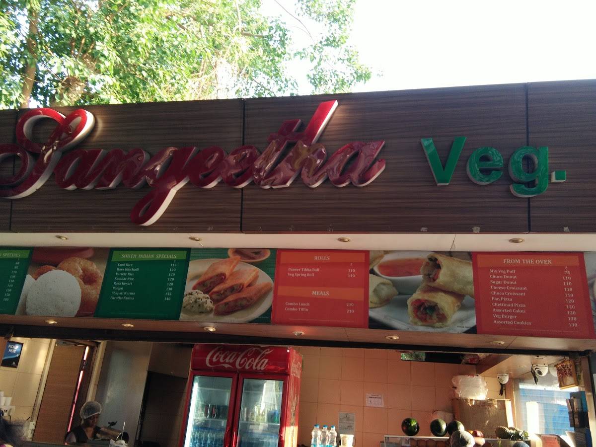 Menu at Sangeetha Veg, Chennai, X5M8+2CJ