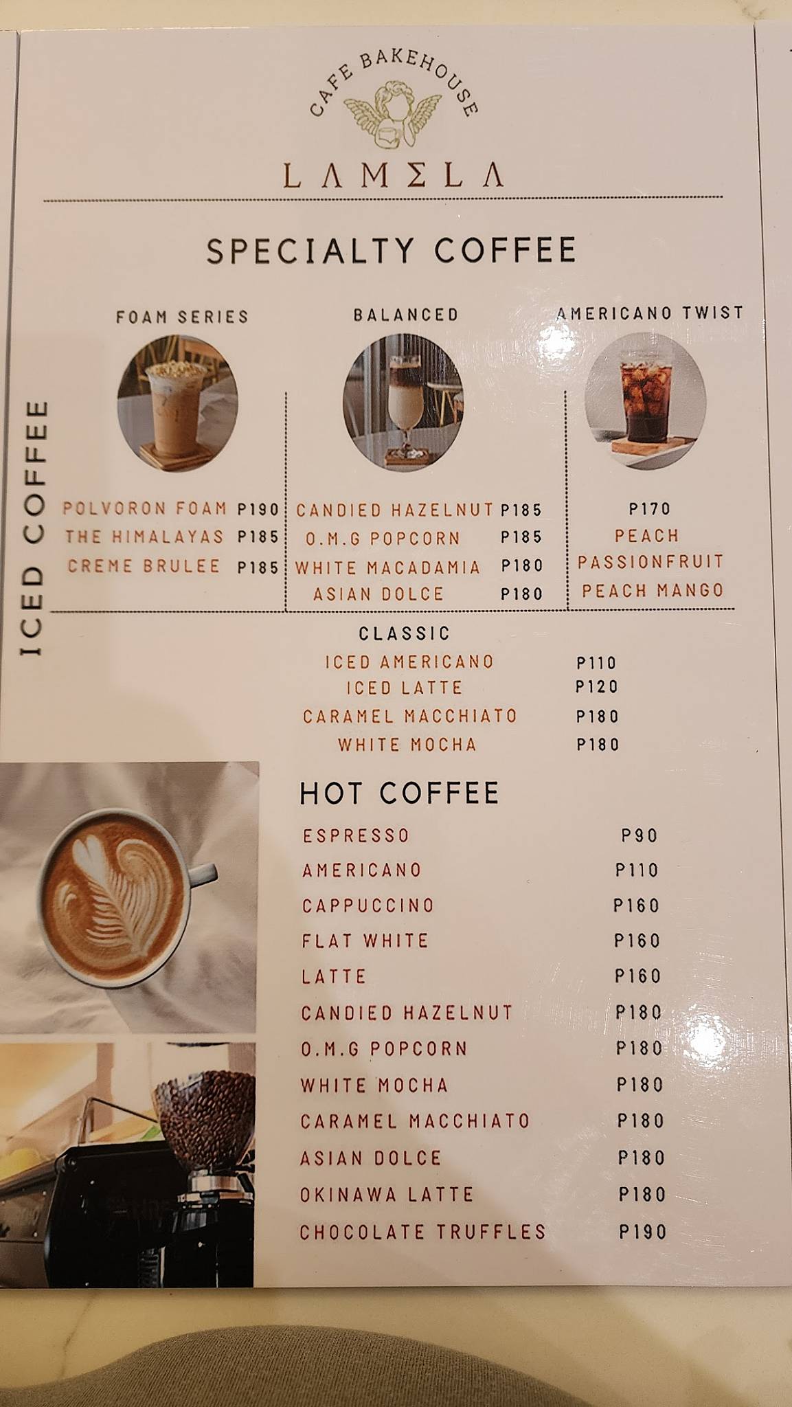 Menu at Lamela Café + Roastery and Bakehouse, Santa Maria