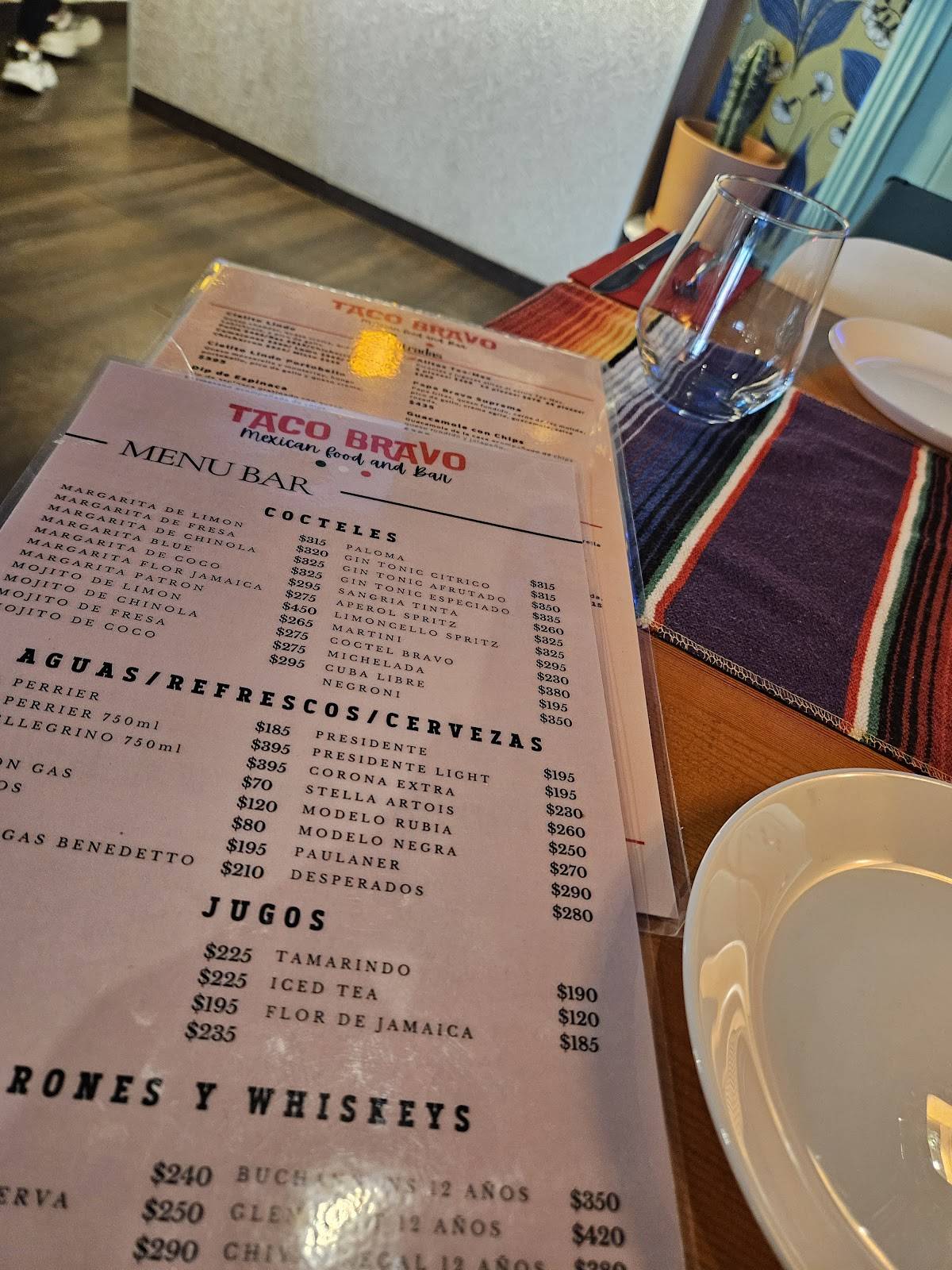 Carta del restaurante Taco Bravo, Santo Domingo