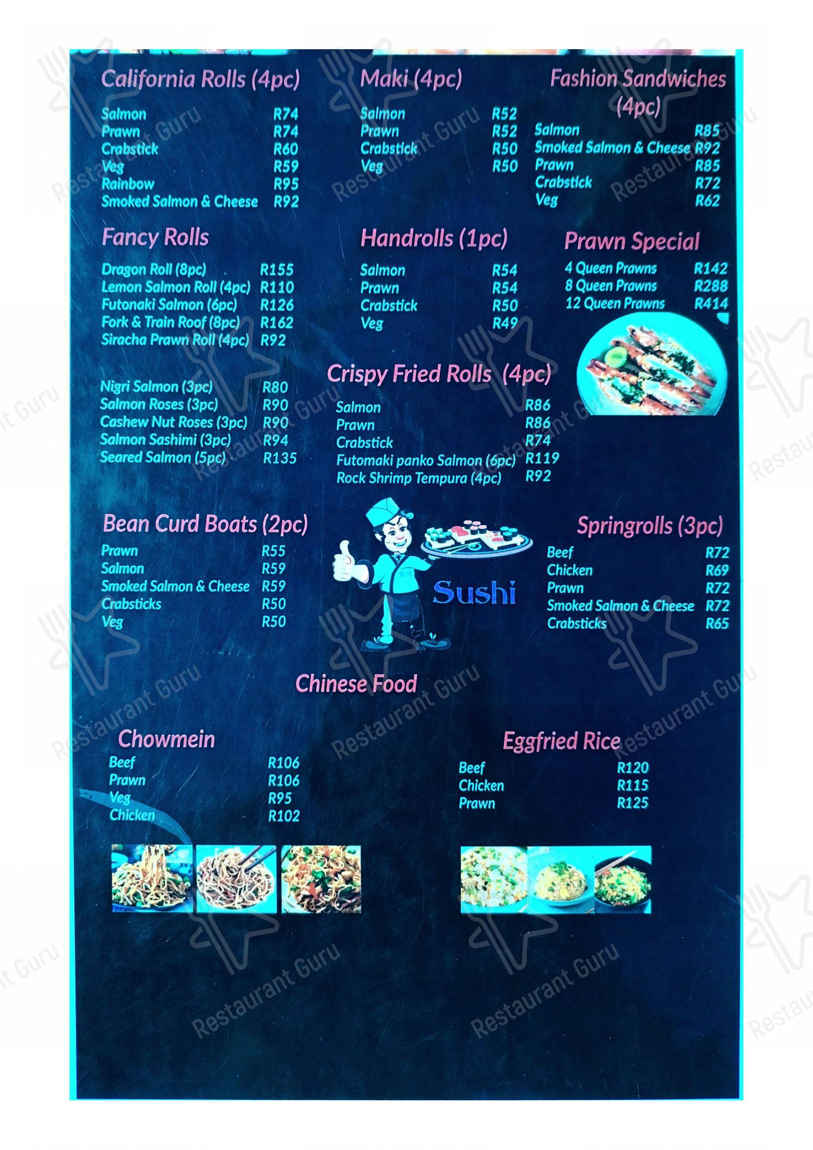 Menu at Santos Express Train Lodge pub & bar, Mossel Bay