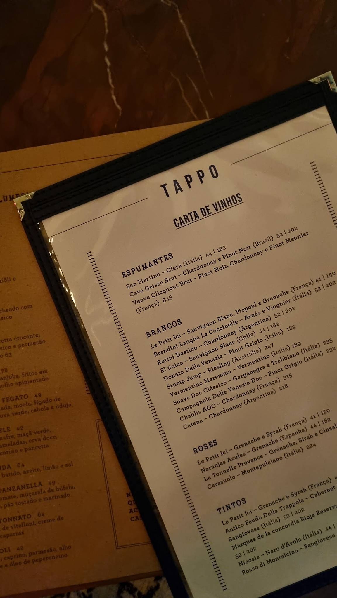 Menu em Tappo Trattoria restaurante, São Paulo, R. Alagoas