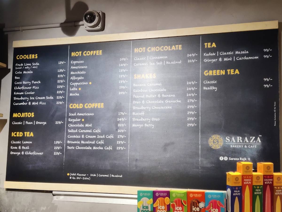 Menu at Saraza - Bakery & Cafe, Rajkot