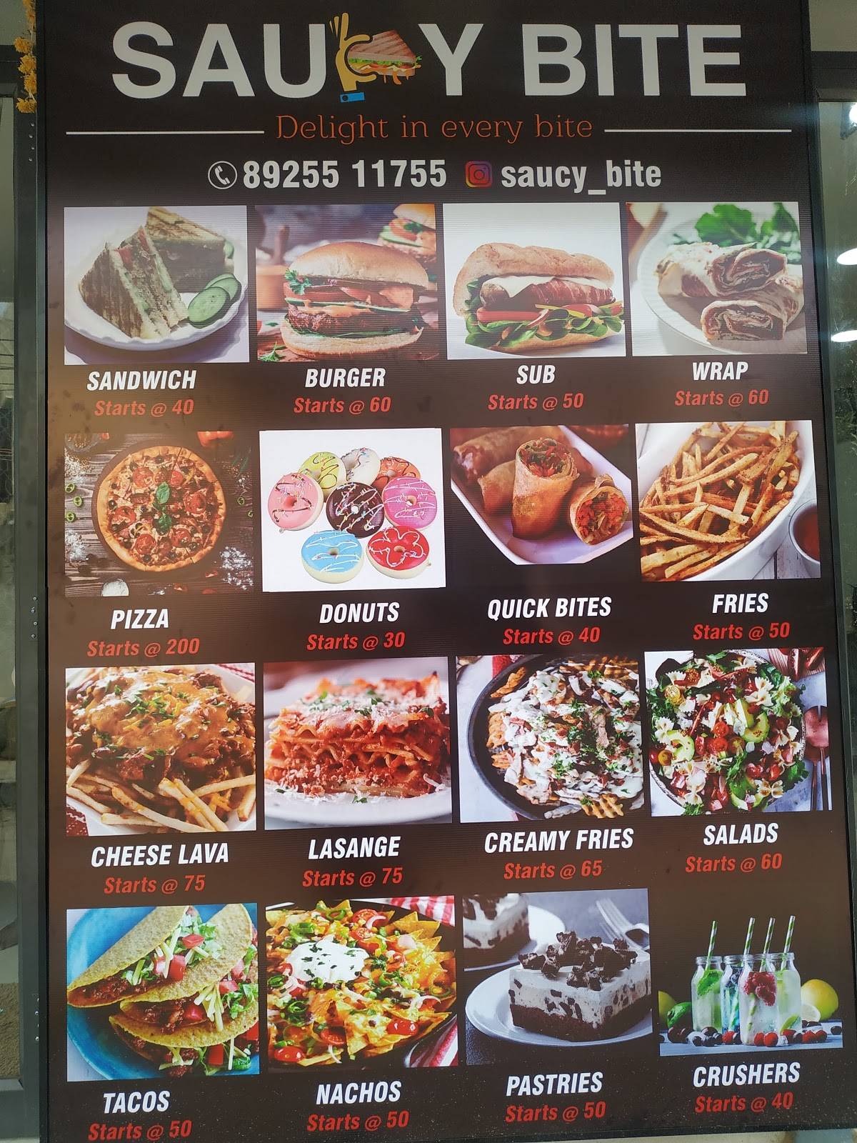 Menu at Saucy Bite, Chennai