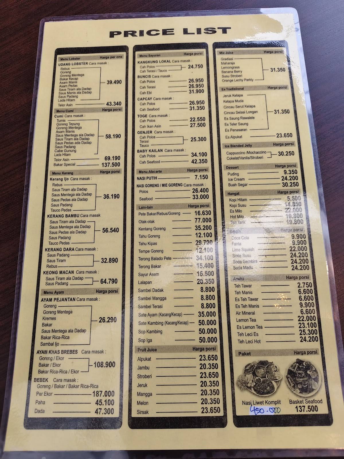 Menu at Saung Rawa Lele restaurant, Tangerang, Jl. Kebahagiaan Utara No.33