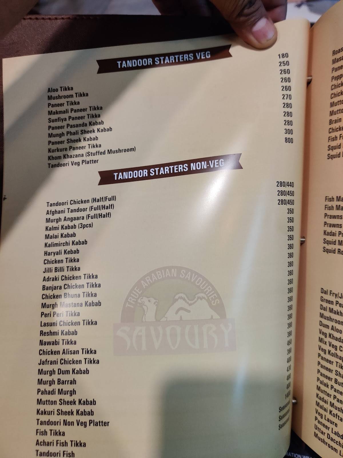 Menu at Savoury Restaurant, Mangaluru, Lower Ground Floor
