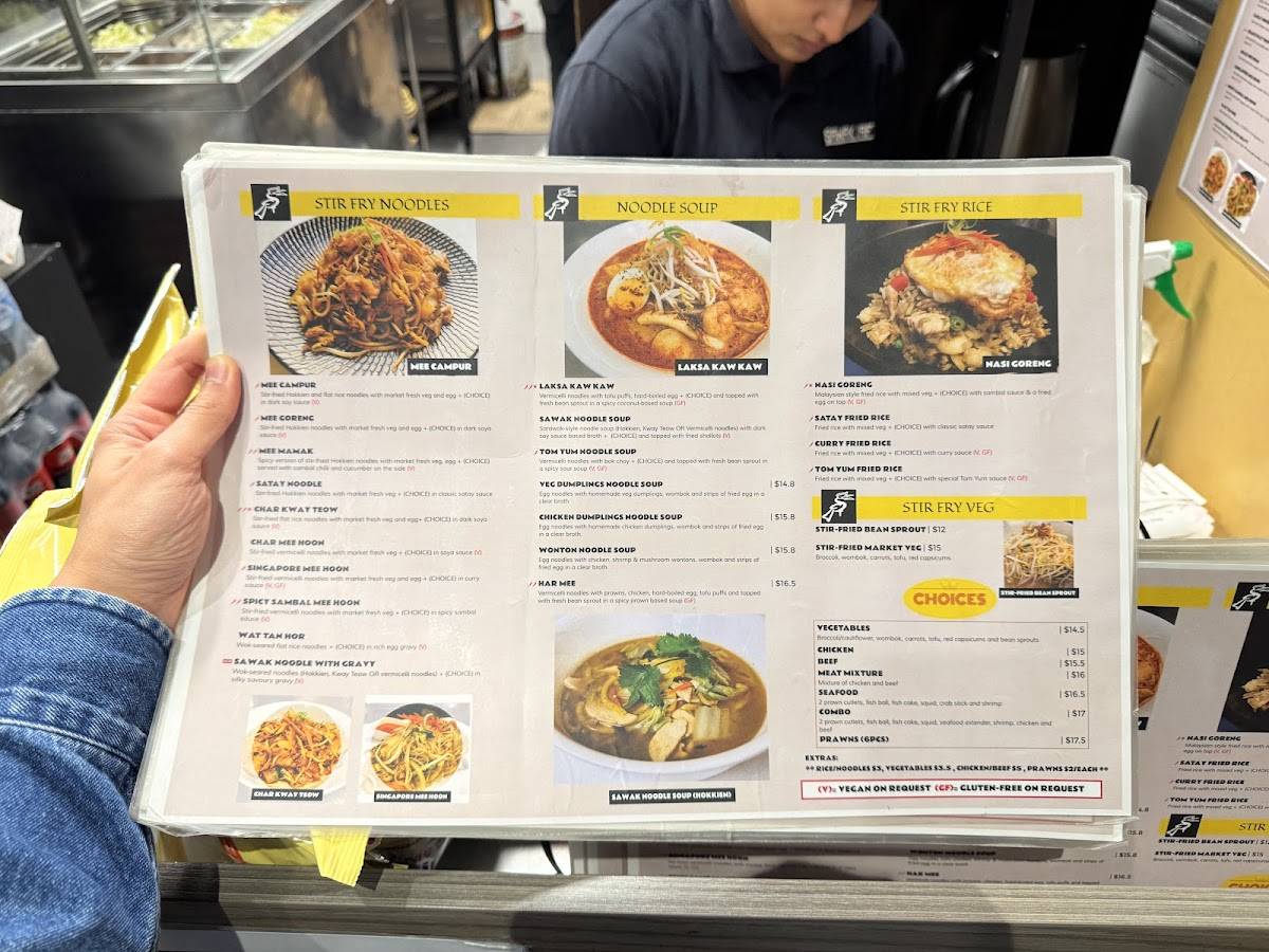 Menu at Sawak Cafe, Hobart