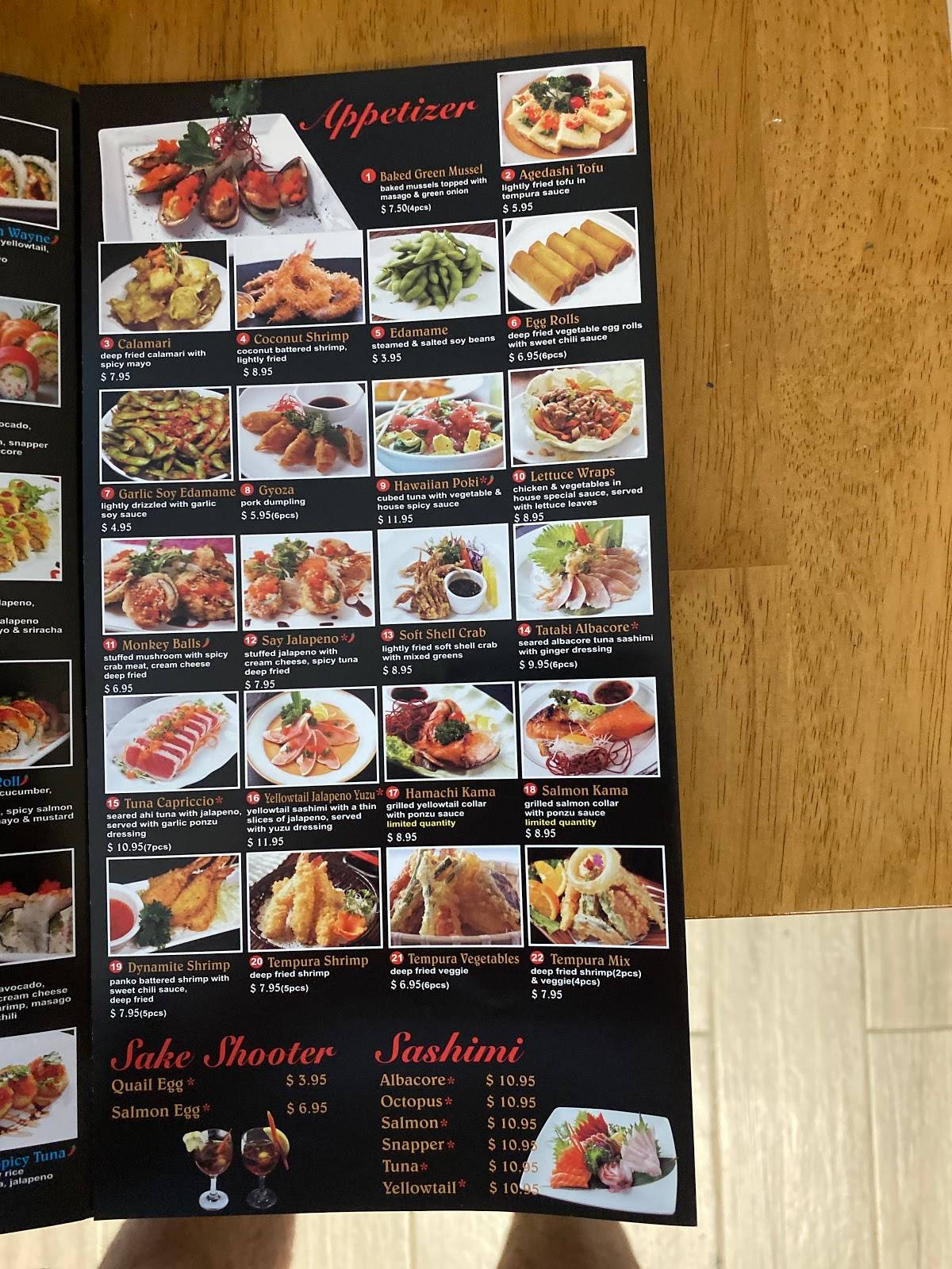 Menu at Say Sushi restaurant, Maricopa