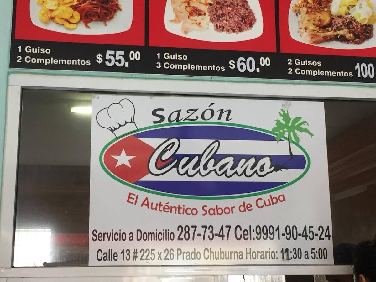 Carta del restaurante Sazón Cubano "el auténtico Sabor del Cuba", Merida