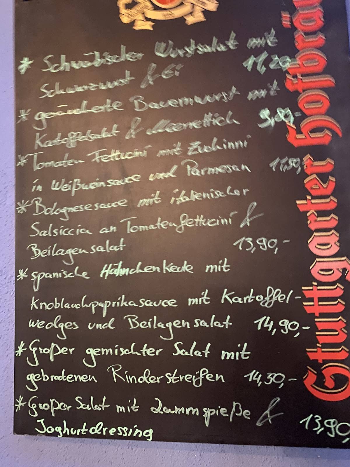 Speisekarte von Schlesinger Int. restaurant, Stuttgart