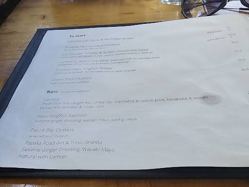 Menu at Schnappa Rock Restaurant & Bar, Tutukaka