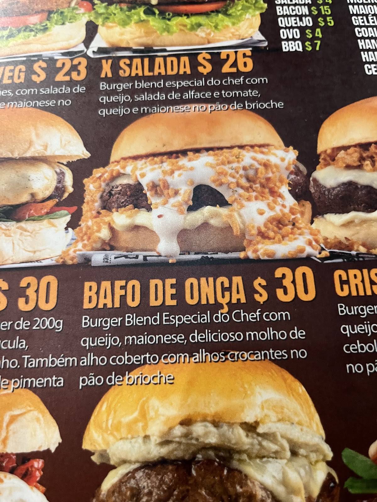 Menu em School Bus Burger restaurante, Piracicaba