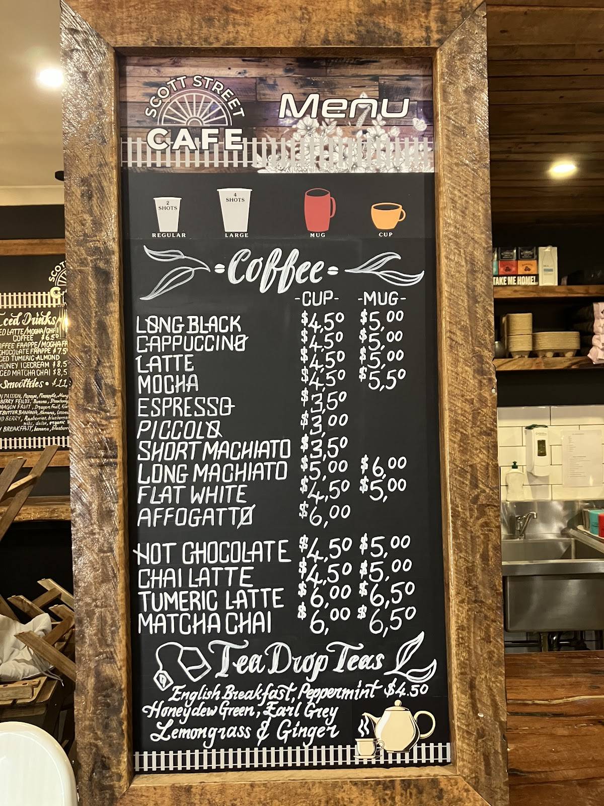 Menu at Scott Street Cafe, Helena Valley, 164A Scott St