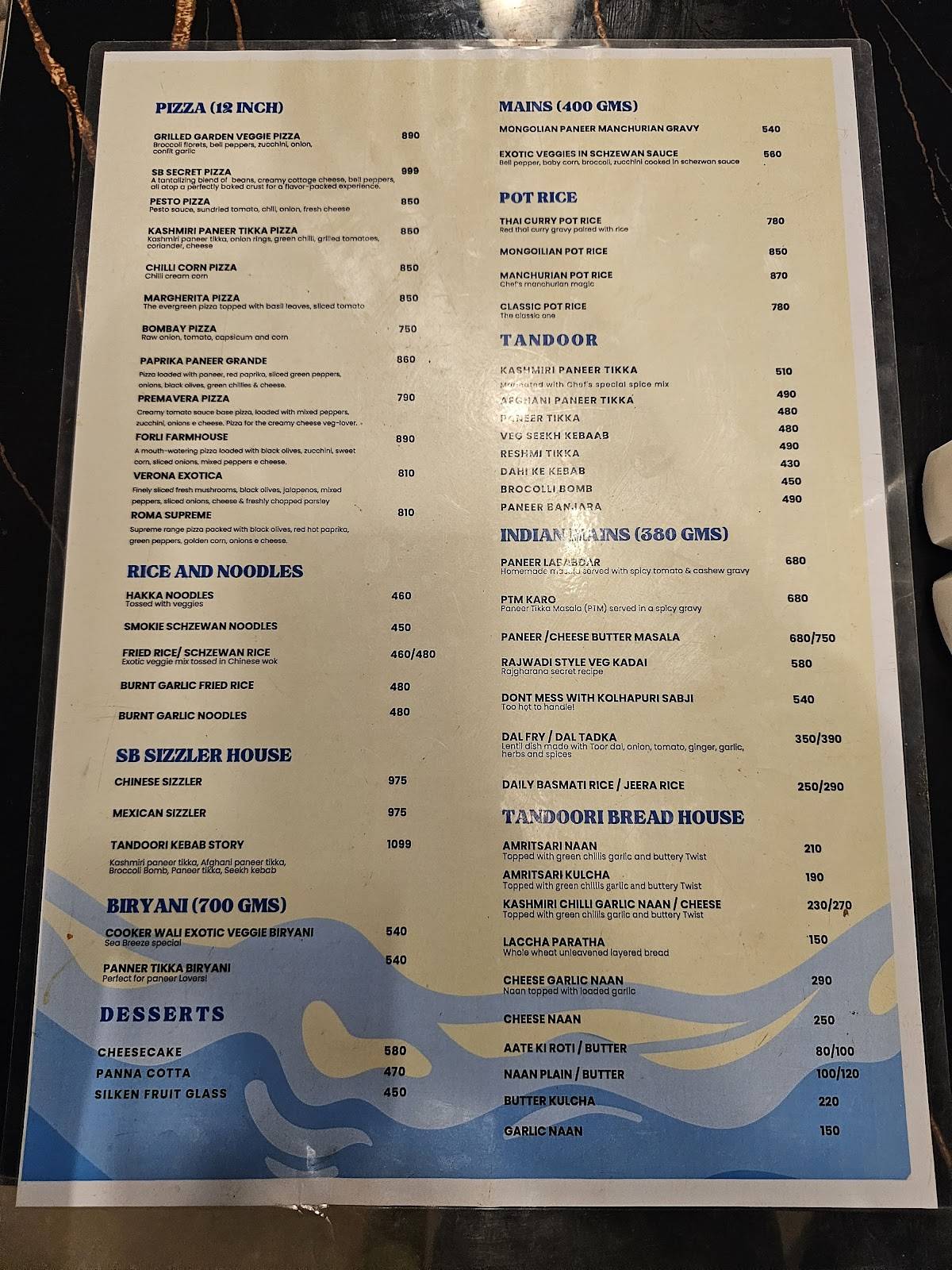 Menu at Sea Breeze Kitchen, Mumbai