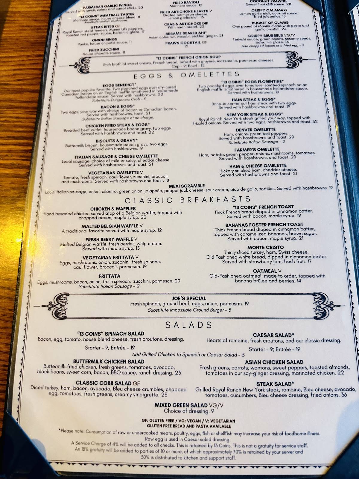 Menu at 13 Coins SeaTac pub & bar, SeaTac, International Blvd