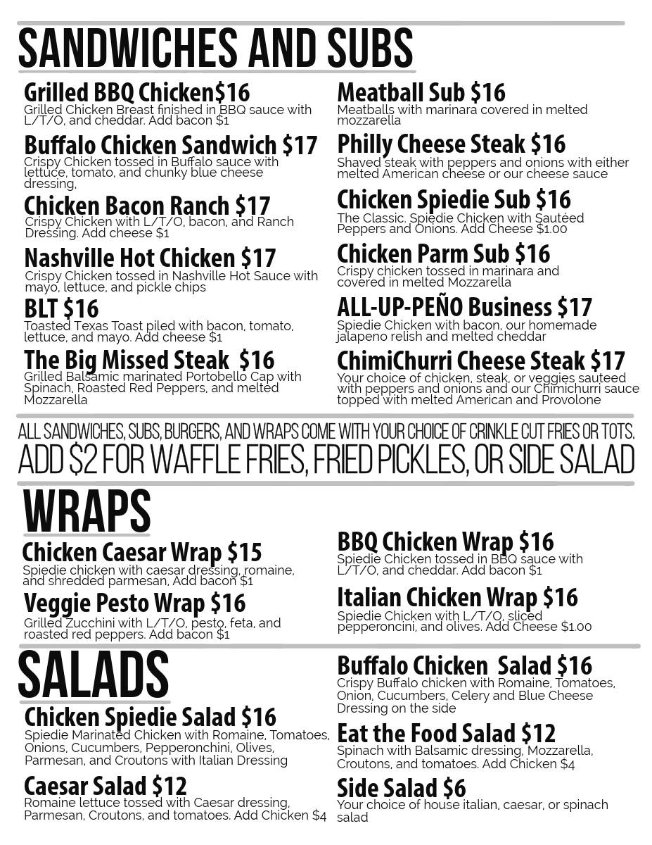 Menu at Seabring Inn pub & bar, Newfield Hamlet