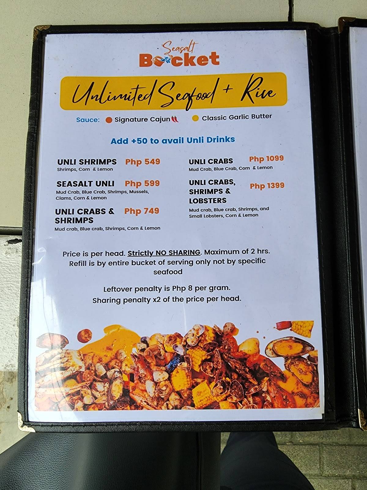 Menu at (Moved to Calle Bistro Ever Gotesco) Seasalt Bucket- Le Village ...