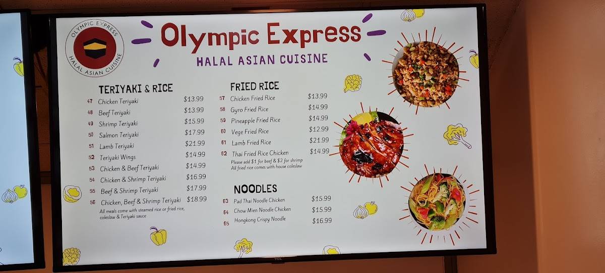 Menu at Olympic Express restaurant, Seattle