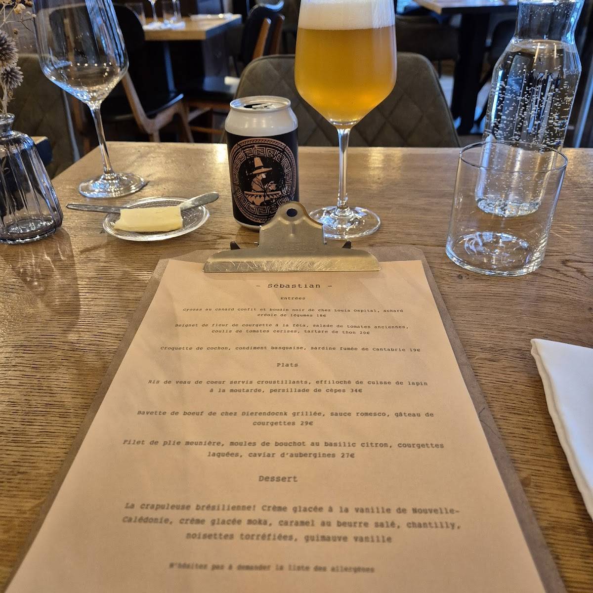 Menu at Sébastian, Liège