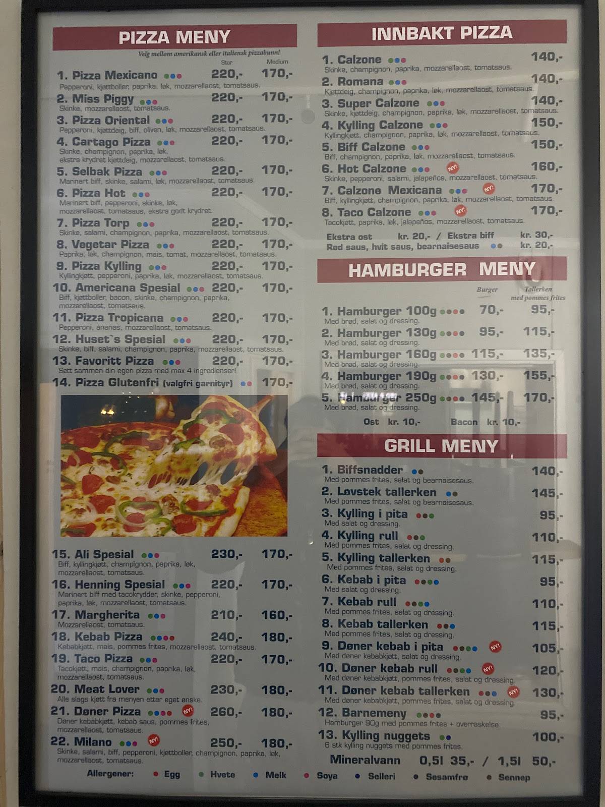 Menu at Selbak Pizza pizzeria, Fredrikstad