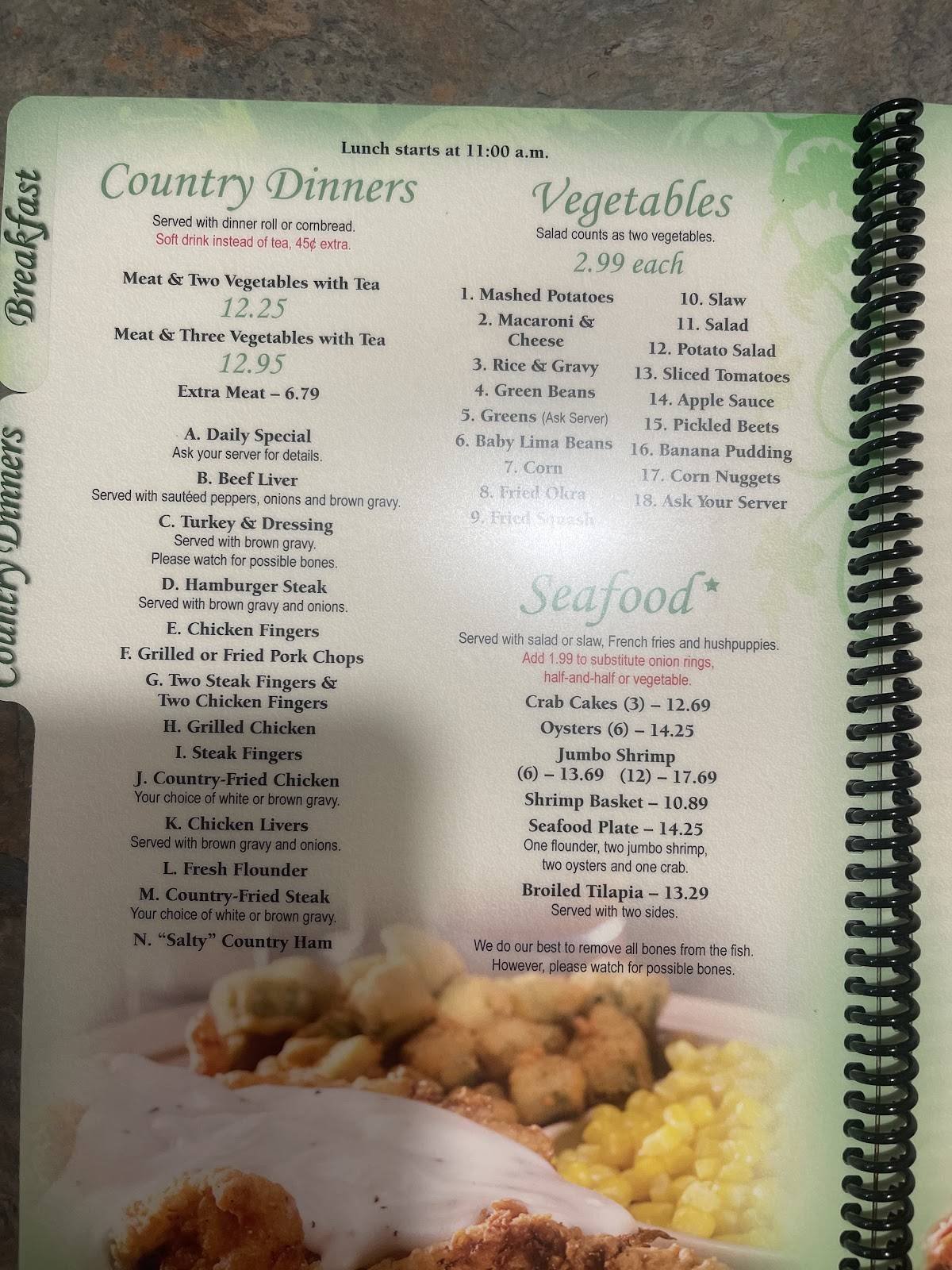 Menu at Seneca Family Restaurant, Seneca, 515 By Pass 123