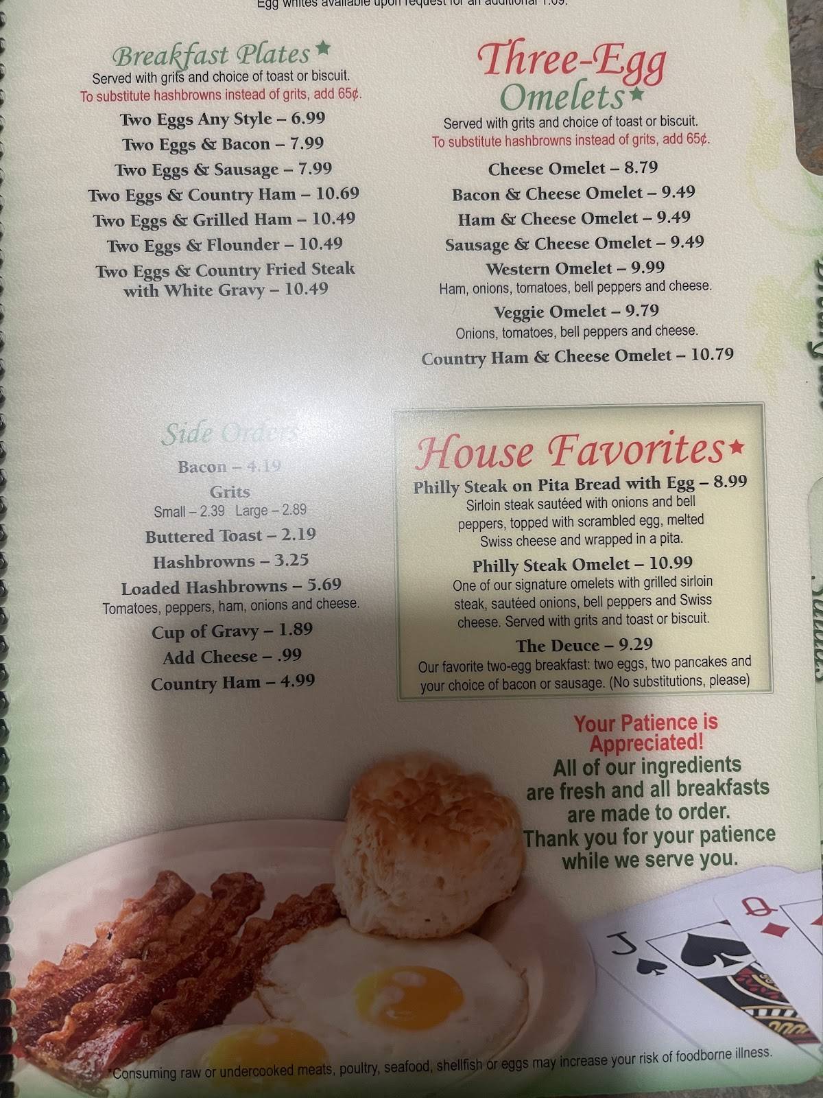 Menu at Seneca Family Restaurant, Seneca, 515 By Pass 123