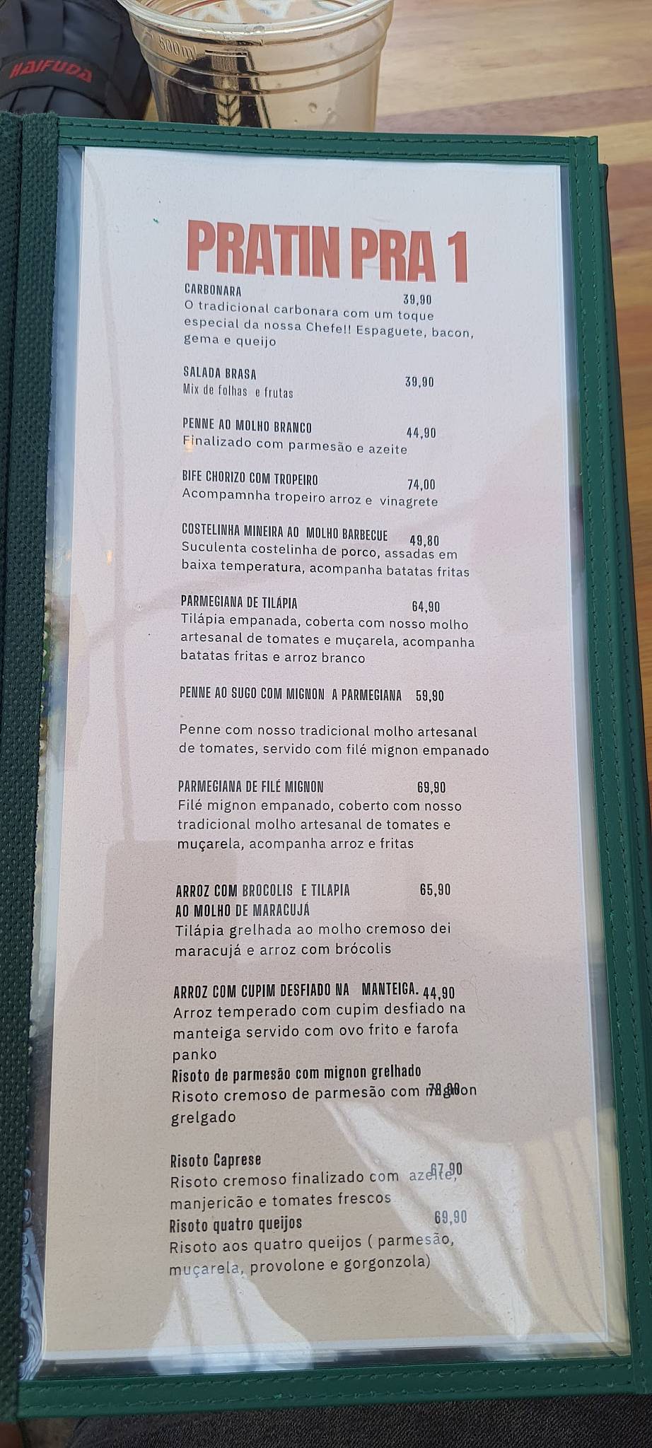 Menu em Seu Brasa Bar, Poços de Caldas