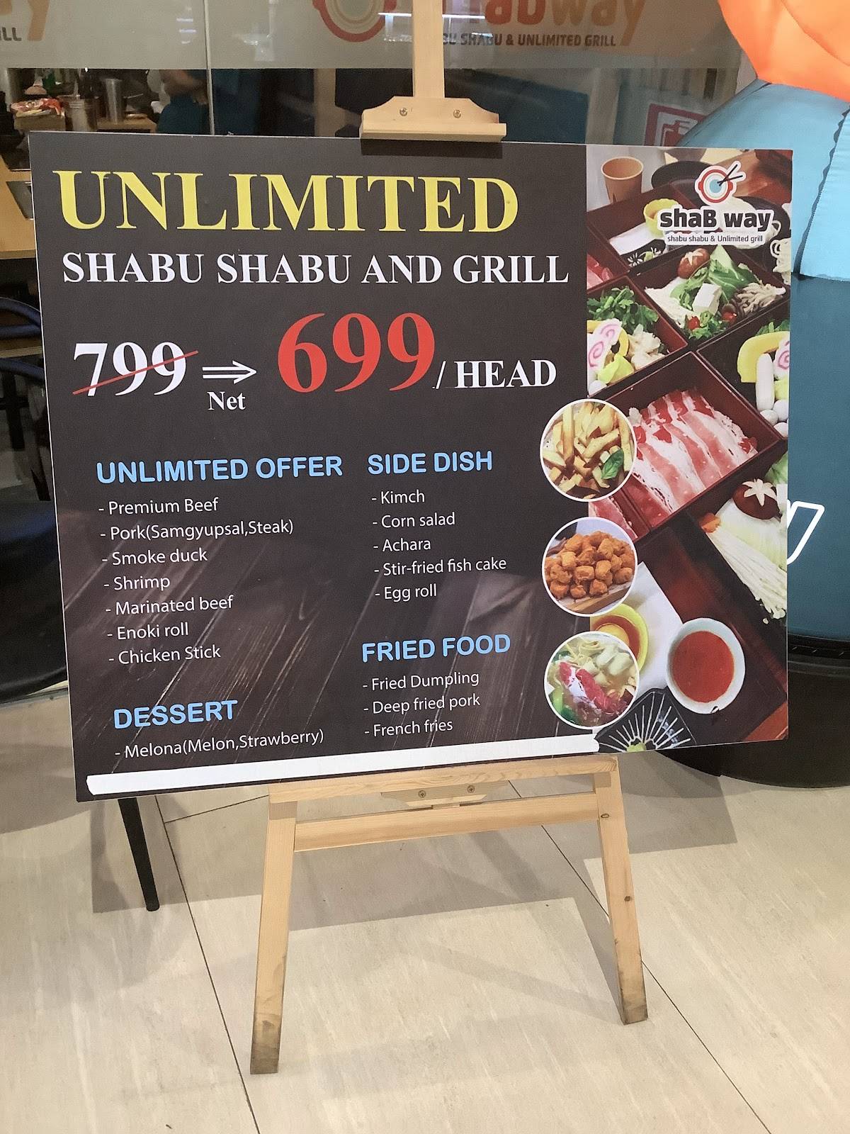 Menu at ShaBway restaurant, Pasay, Ayala Malls Manila Bay