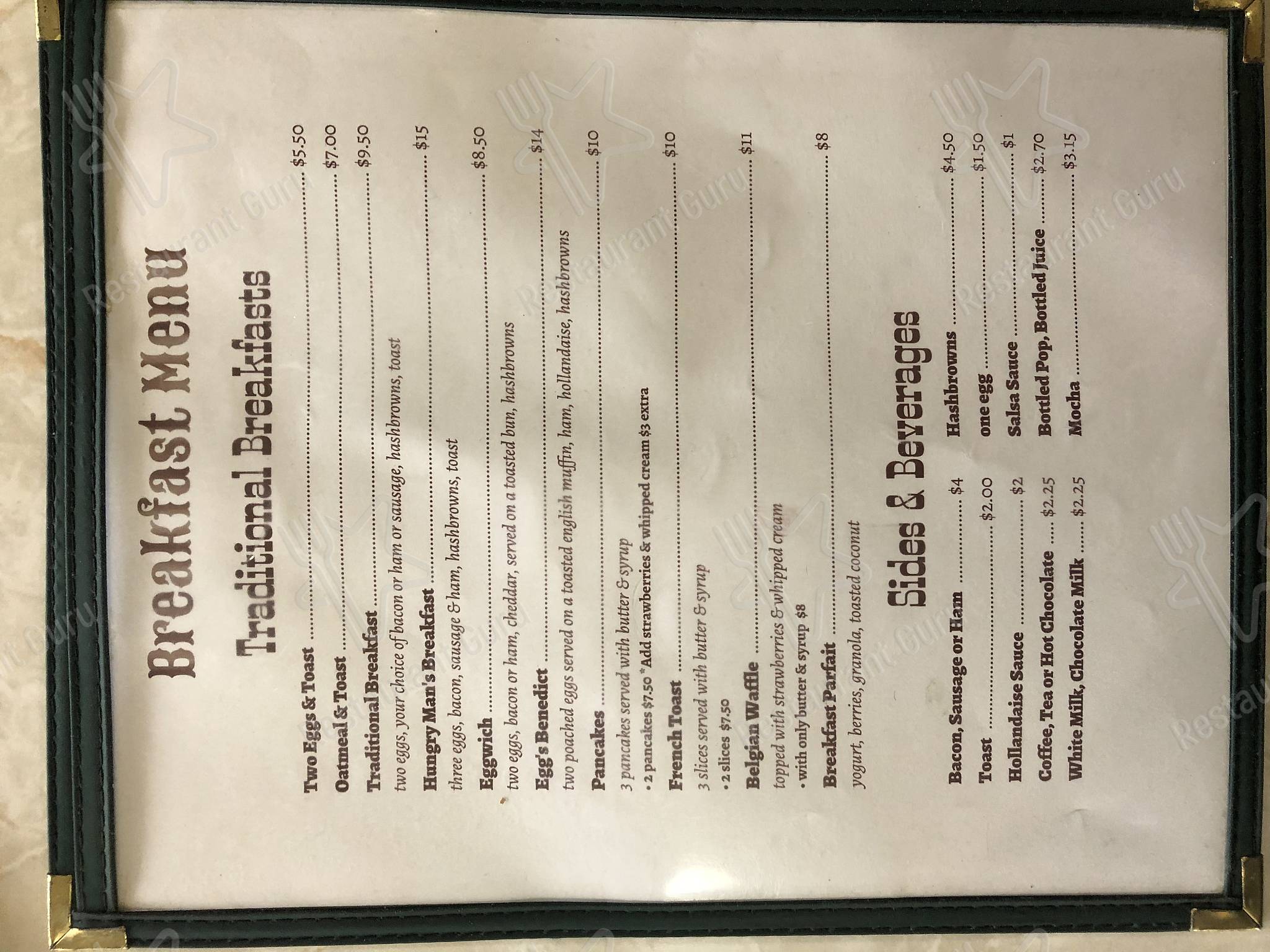 Menu at The Lark Restaurant, Shell Lake