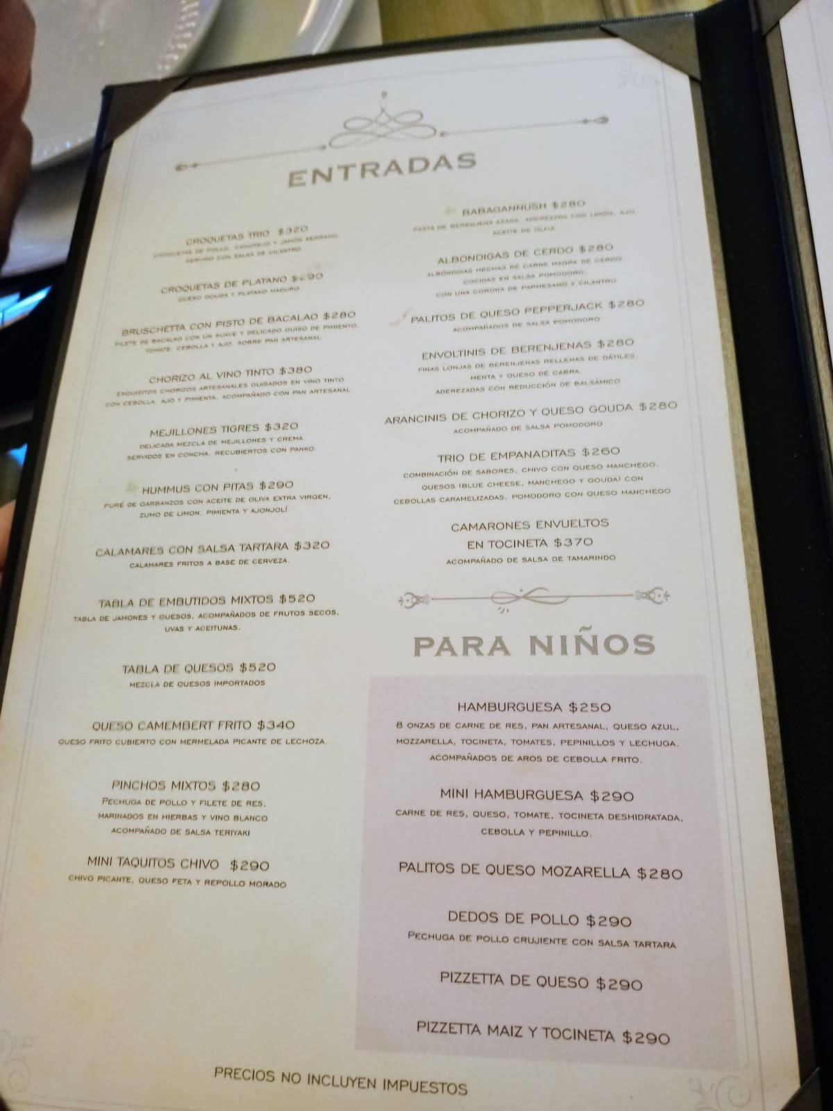 Carta de Shia Restaurant, Concepción de La Vega