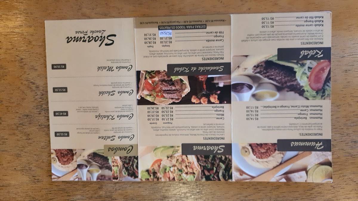 Menu em Shoarma Canoas restaurante, Canoas