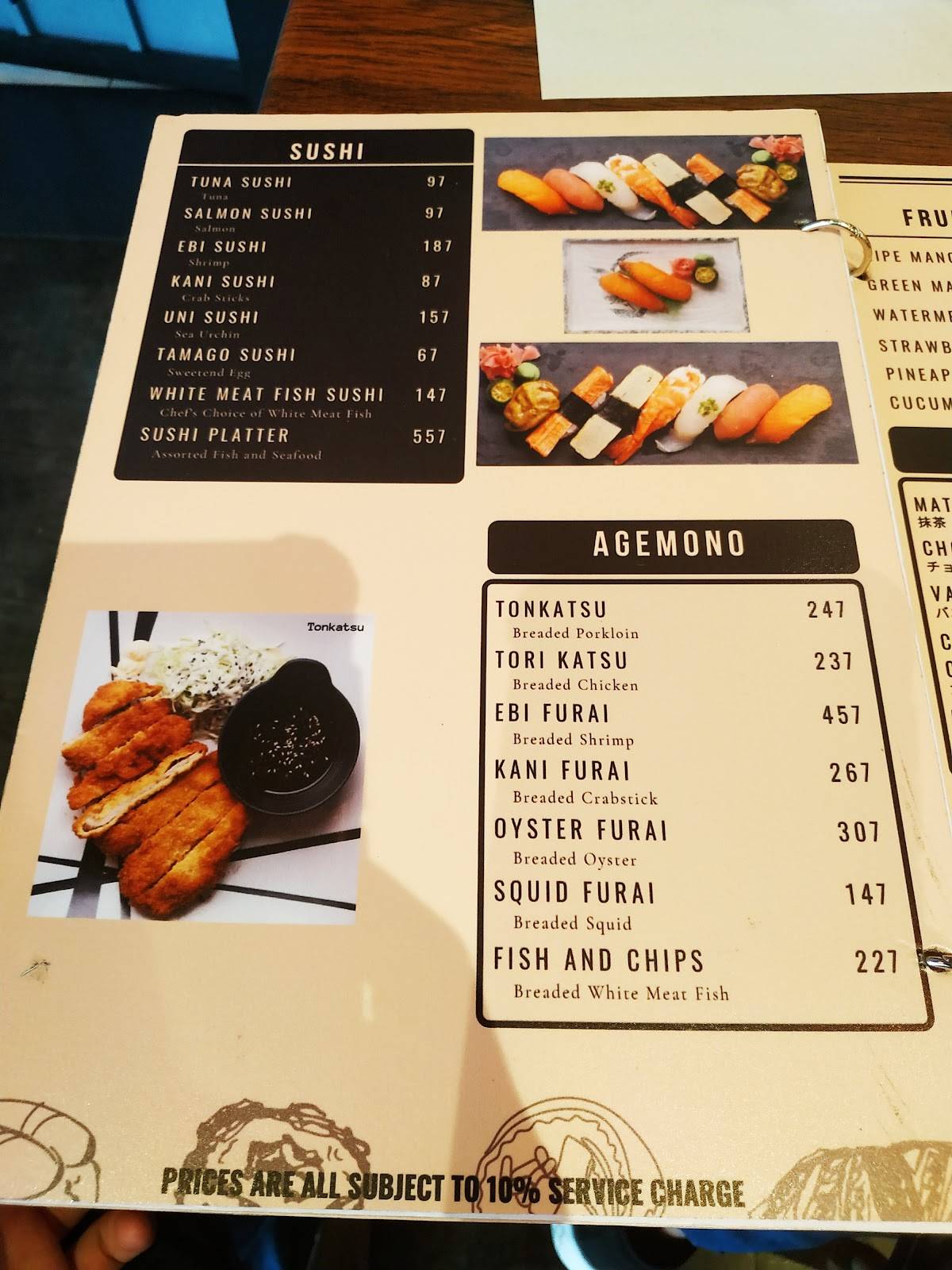 Menu at Shokudo Restaurant Banawe, Quezon City