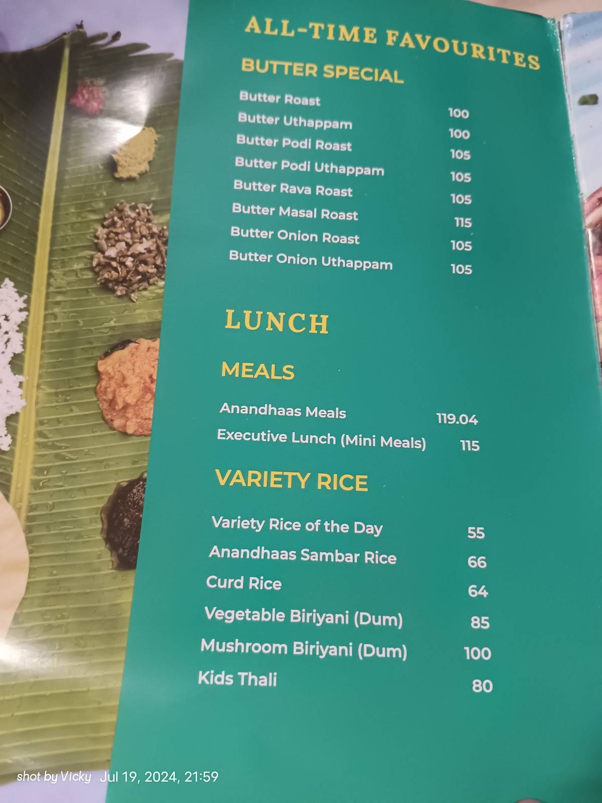 Menu at Shree Anandhaas Sweets and Snacks Avinashi Road, Coimbatore