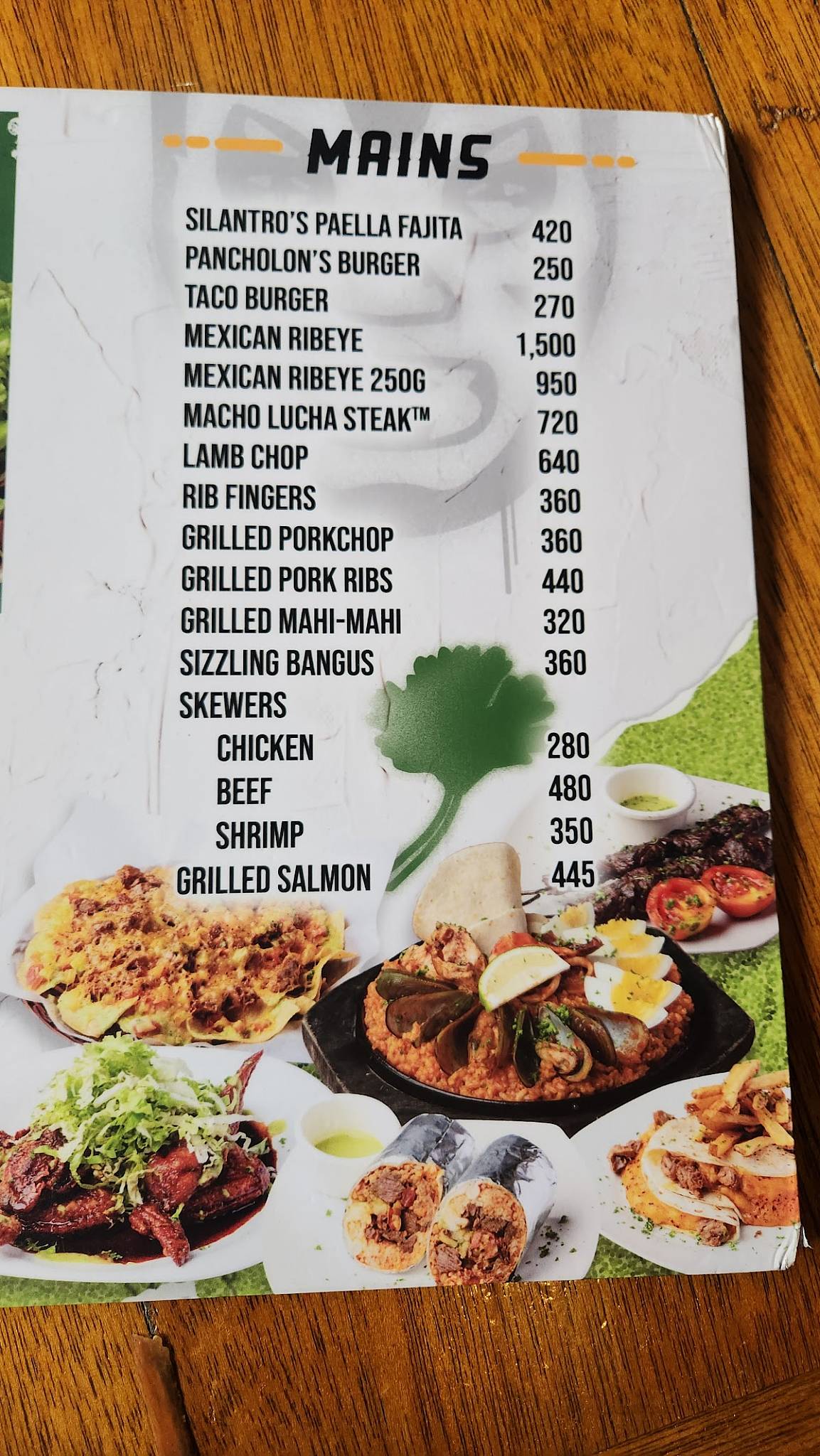 Menu at Silantro Fil-Mex Cantina restaurant, Pasig