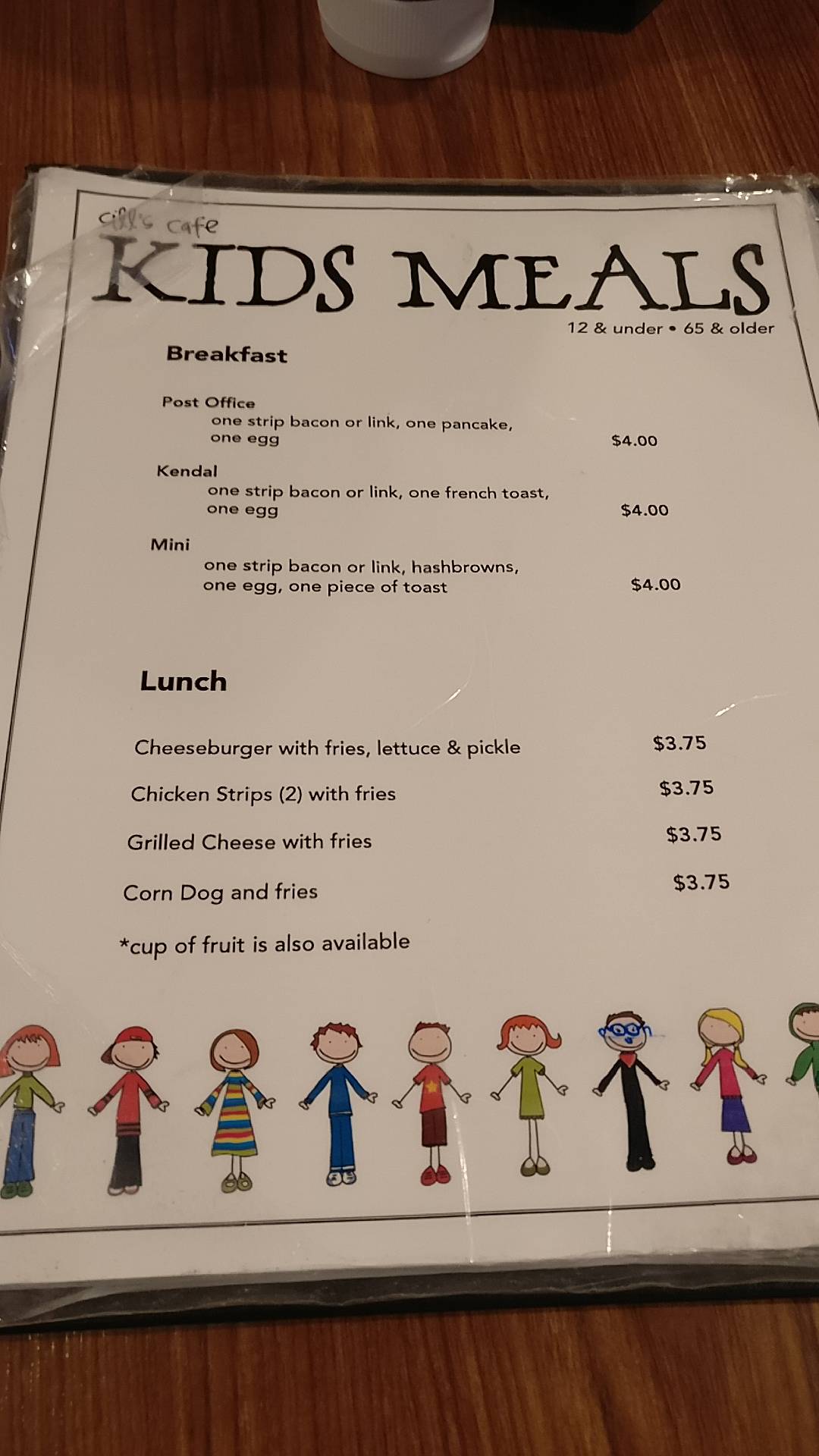 Menu at Sill's Cafe, Layton, 335 E Gentile St