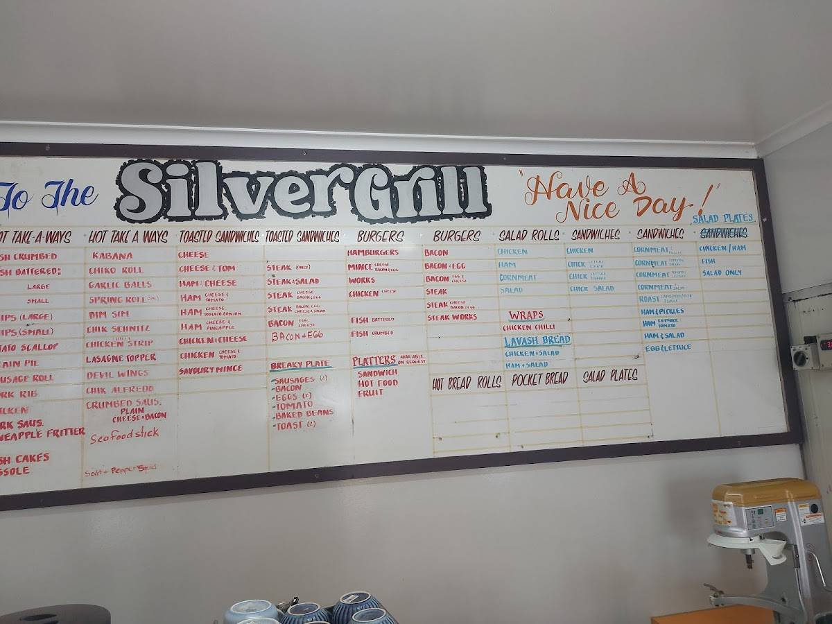 Menu at Silver Grill fast food, Gladstone Central