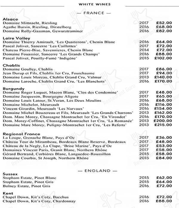 Menu at Simpson's in the Strand restaurant, London