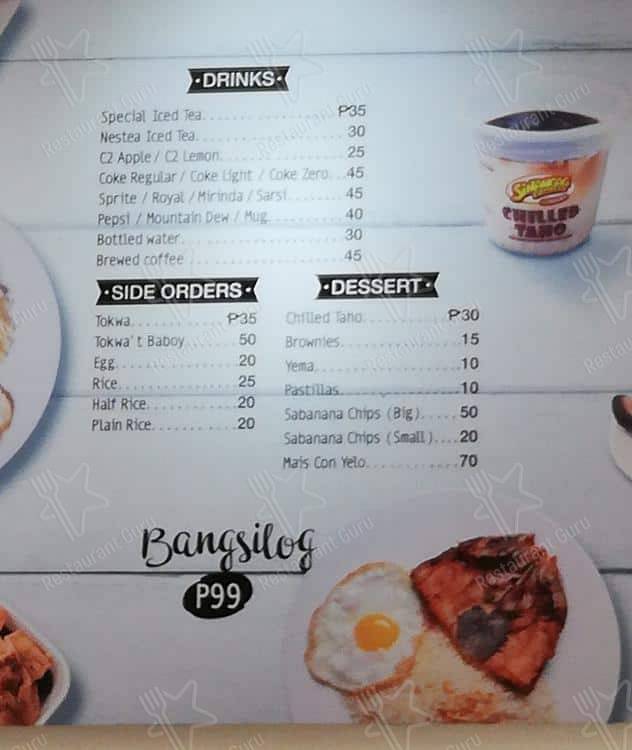 Menu at Sinangag Express fast food, Parañaque, 228 Aguirre Ave